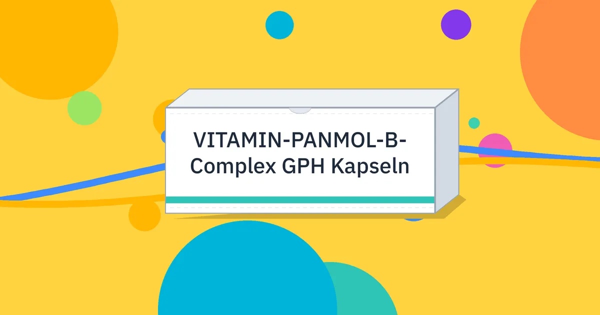 Symbolbild: Packung mit der Aufschrift VITAMIN-PANMOL-B-Complex GPH Kapseln (PZN 04575128) – Verfügbarkeit und Bezug in Apotheken in Frankfurt am Main
