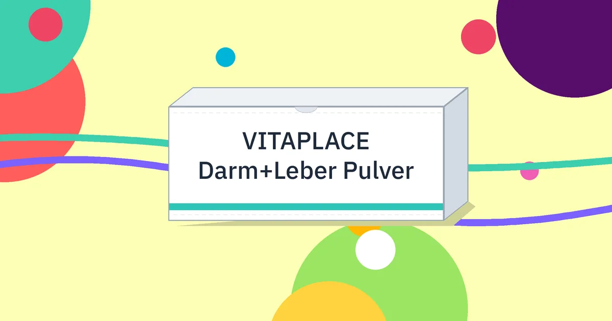Symbolbild: Packung mit der Aufschrift VITAPLACE Darm+Leber Pulver (PZN 13896311) – Verfügbarkeit und Bezug in Apotheken in Frankfurt am Main