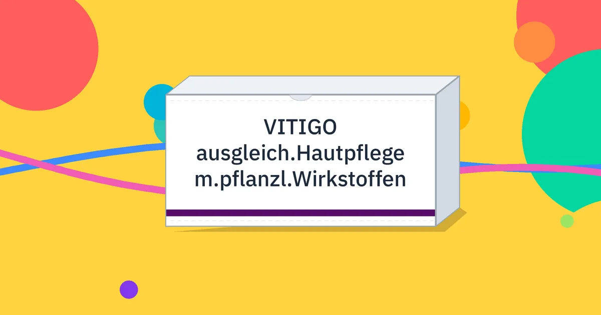 Symbolbild: Packung mit der Aufschrift VITIGO ausgleich.Hautpflege m.pflanzl.Wirkstoffen (PZN 09101441) – Verfügbarkeit und Bezug in Apotheken in Frankfurt am Main