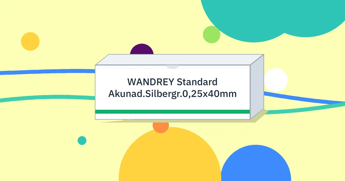 Symbolbild: Packung mit der Aufschrift WANDREY Standard Akunad.Silbergr.0,25x40mm (PZN 01329334) – Verfügbarkeit und Bezug in Apotheken in Frankfurt am Main