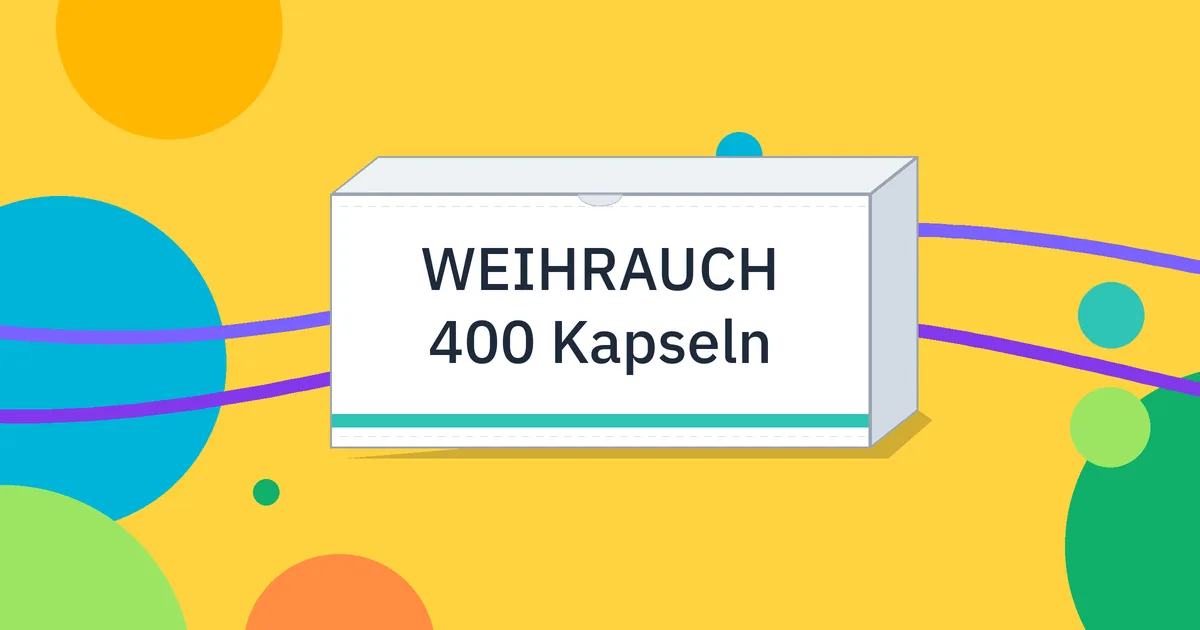 Symbolbild: Packung mit der Aufschrift WEIHRAUCH 400 Kapseln (PZN 03081430) – Verfügbarkeit und Bezug in Apotheken in Frankfurt am Main