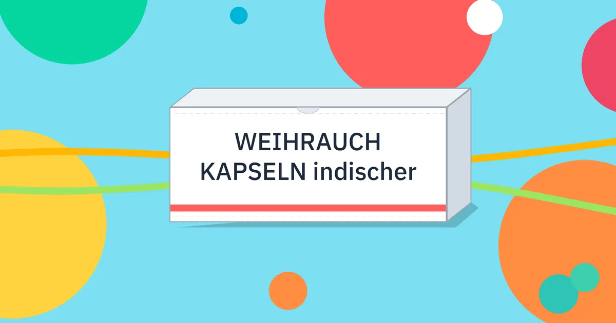 Symbolbild: Packung mit der Aufschrift WEIHRAUCH KAPSELN indischer (PZN 02806960) – Verfügbarkeit und Bezug in Apotheken in Frankfurt am Main