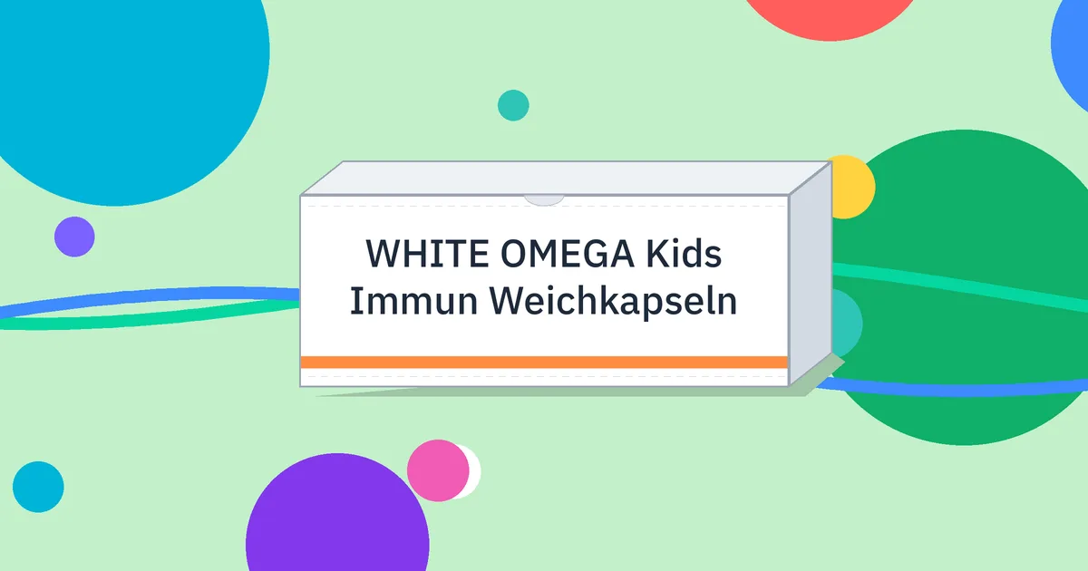 Symbolbild: Packung mit der Aufschrift WHITE OMEGA Kids Immun Weichkapseln (PZN 16838946) – Verfügbarkeit und Bezug in Apotheken in Frankfurt am Main