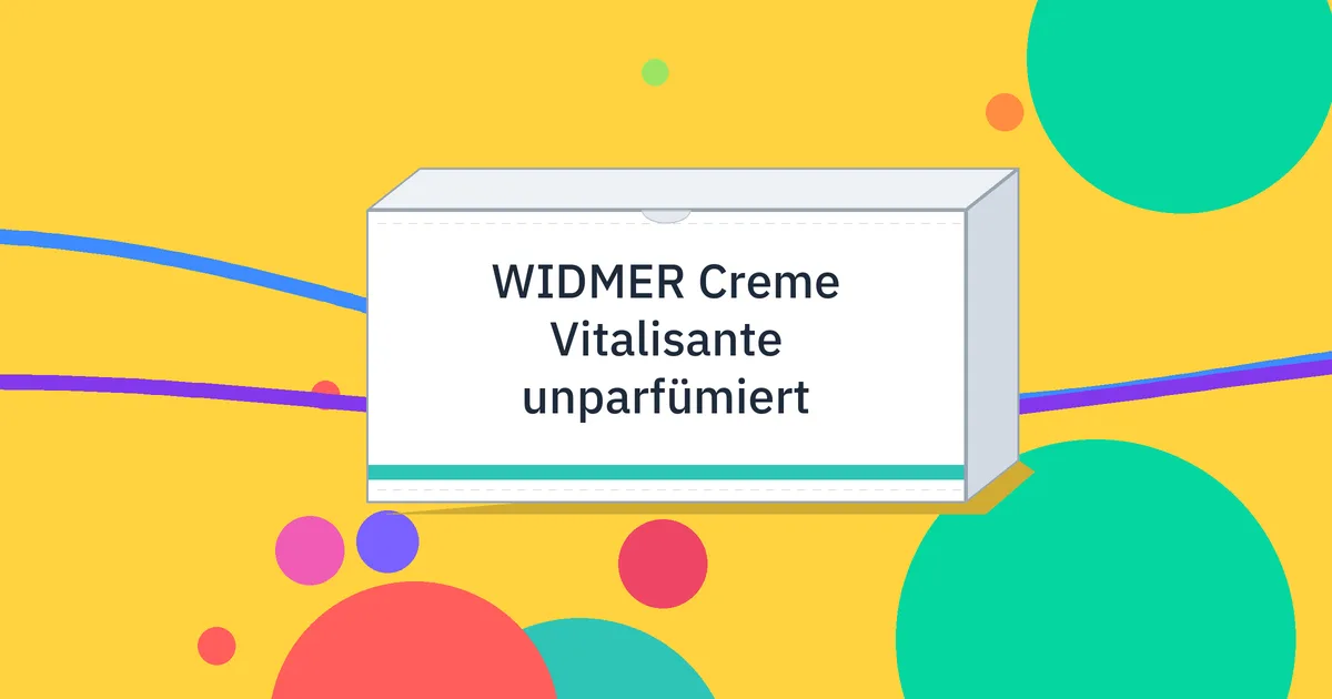 Symbolbild: Packung mit der Aufschrift WIDMER Creme Vitalisante unparfümiert (PZN 09949013) – Verfügbarkeit und Bezug in Apotheken in Frankfurt am Main
