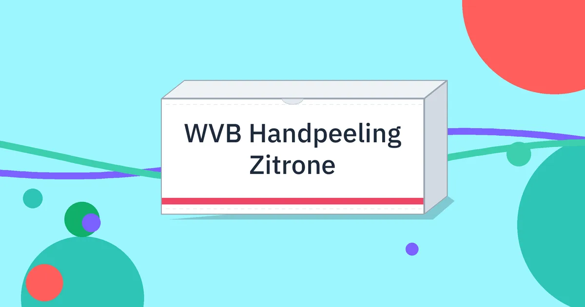 Symbolbild: Packung mit der Aufschrift WVB Handpeeling Zitrone (PZN 17161753) – Verfügbarkeit und Bezug in Apotheken in Frankfurt am Main