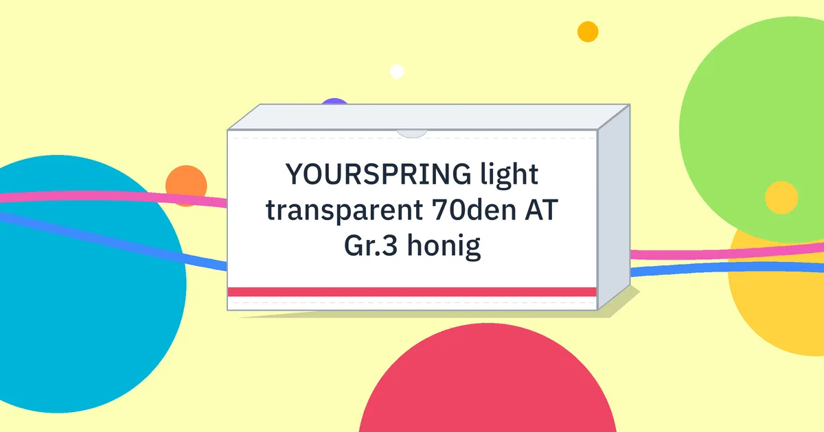 Symbolbild: Packung mit der Aufschrift YOURSPRING light transparent 70den AT Gr.3 honig (PZN 18056484) – Verfügbarkeit und Bezug in Apotheken in Frankfurt am Main