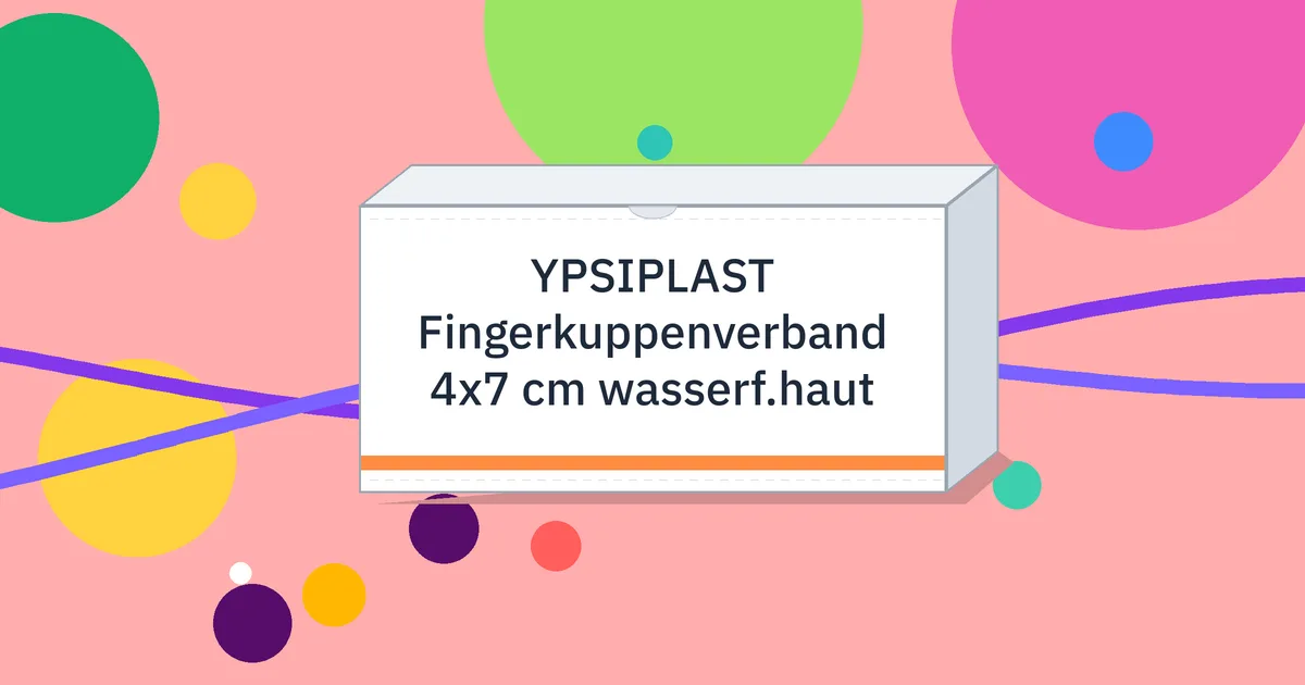 Symbolbild: Packung mit der Aufschrift YPSIPLAST Fingerkuppenverband 4x7 cm wasserf.haut (PZN 12603264) – Verfügbarkeit und Bezug in Apotheken in Frankfurt am Main