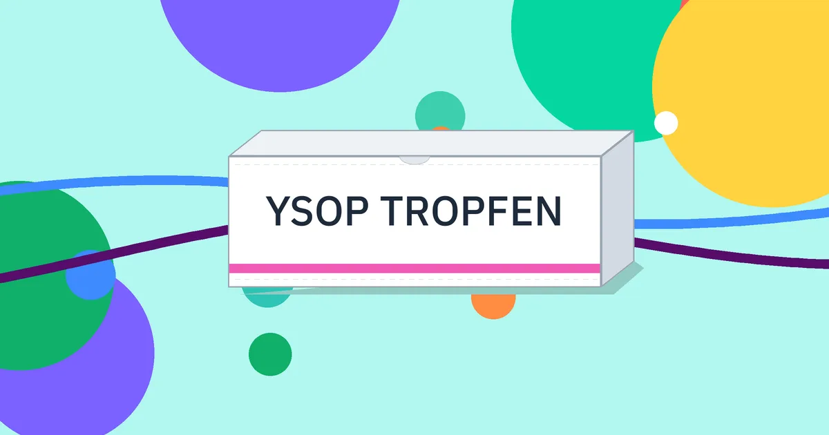 Symbolbild: Packung mit der Aufschrift YSOP TROPFEN (PZN 14282143) – Verfügbarkeit und Bezug in Apotheken in Frankfurt am Main