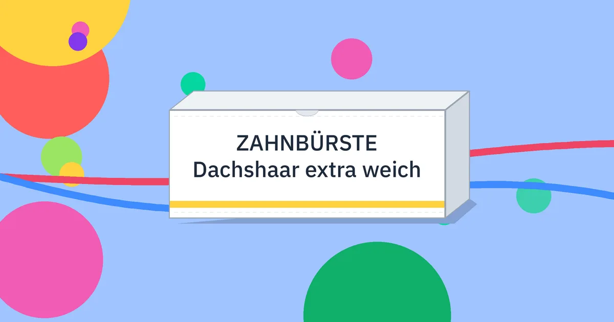 Symbolbild: Packung mit der Aufschrift ZAHNBÜRSTE Dachshaar extra weich (PZN 05745940) – Verfügbarkeit und Bezug in Apotheken in Frankfurt am Main