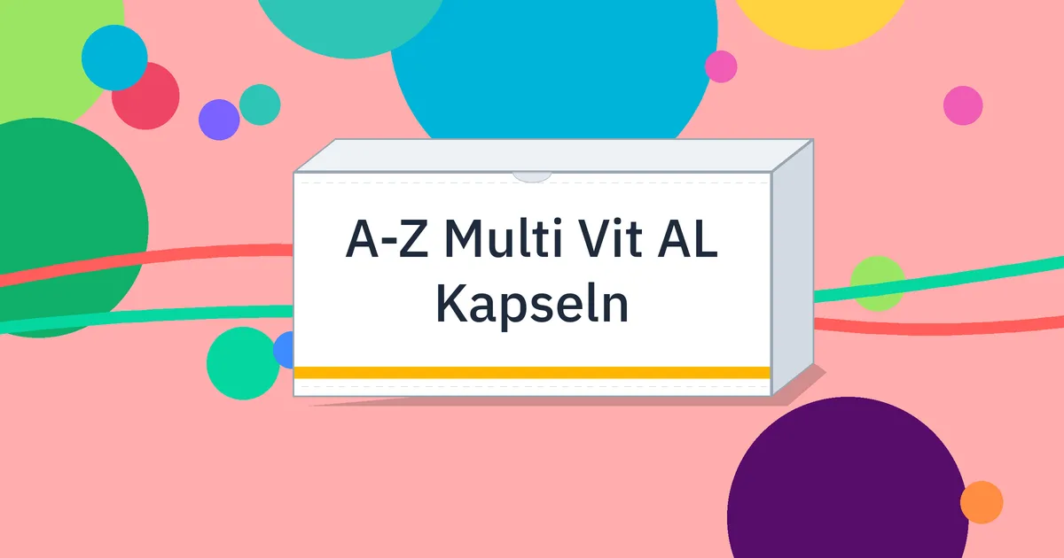 Symbolbild: Packung mit der Aufschrift A-Z Multi Vit AL Kapseln (PZN 17482606) – Verfügbarkeit und Bezug in Apotheken in Frankfurt am Main