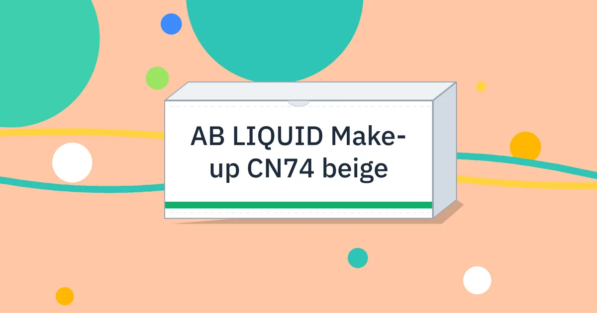 Symbolbild: Packung mit der Aufschrift AB LIQUID Make-up CN74 beige (PZN 18895552) – Verfügbarkeit und Bezug in Apotheken in Frankfurt am Main