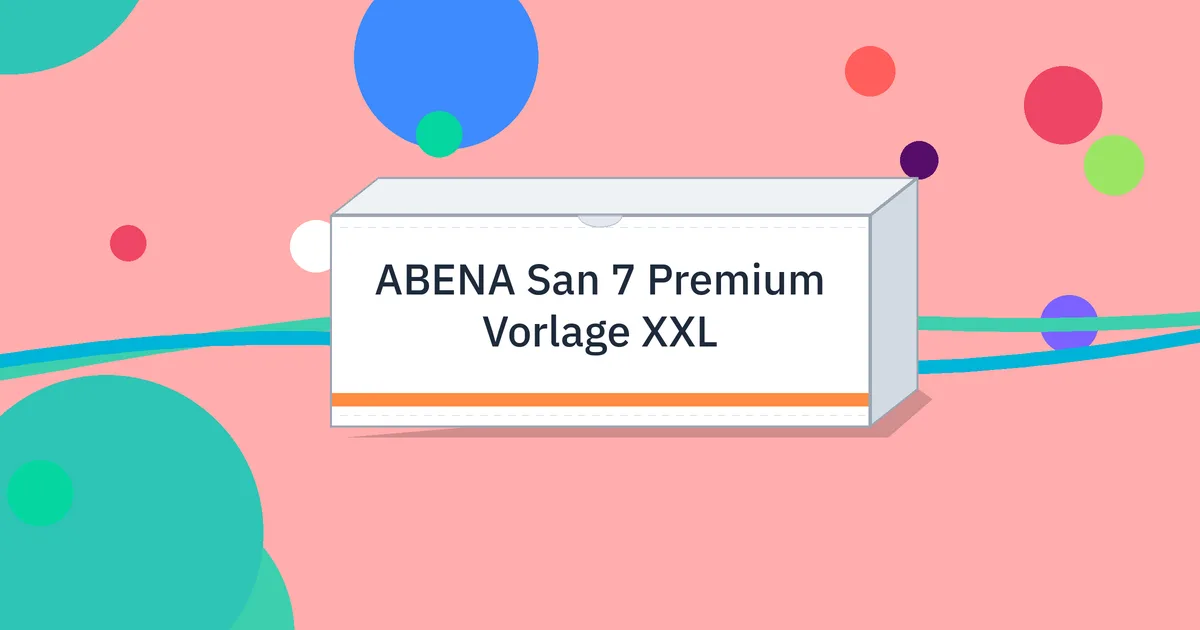 Symbolbild: Packung mit der Aufschrift ABENA San 7 Premium Vorlage XXL (PZN 17511437) – Verfügbarkeit und Bezug in Apotheken in Frankfurt am Main
