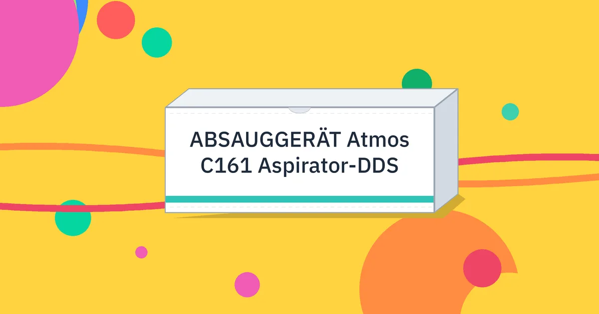 Symbolbild: Packung mit der Aufschrift ABSAUGGERÄT Atmos C161 Aspirator-DDS (PZN 00352472) – Verfügbarkeit und Bezug in Apotheken in Frankfurt am Main