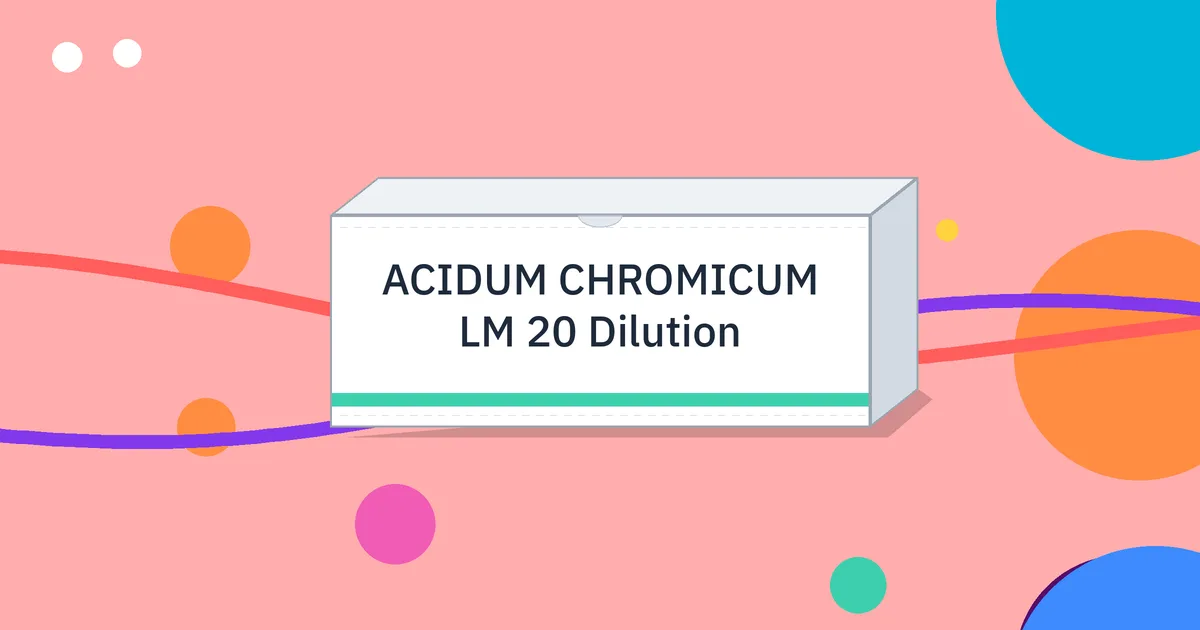 Symbolbild: Packung mit der Aufschrift ACIDUM CHROMICUM LM 20 Dilution (PZN 13272763) – Verfügbarkeit und Bezug in Apotheken in Frankfurt am Main