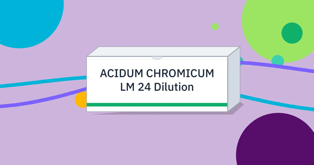 Symbolbild: Packung mit der Aufschrift ACIDUM CHROMICUM LM 24 Dilution (PZN 13272846) – Verfügbarkeit und Bezug in Apotheken in Frankfurt am Main