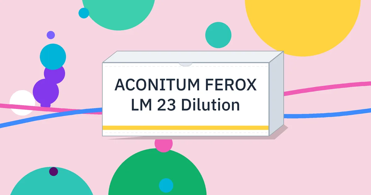 Symbolbild: Packung mit der Aufschrift ACONITUM FEROX LM 23 Dilution (PZN 13290838) – Verfügbarkeit und Bezug in Apotheken in Frankfurt am Main
