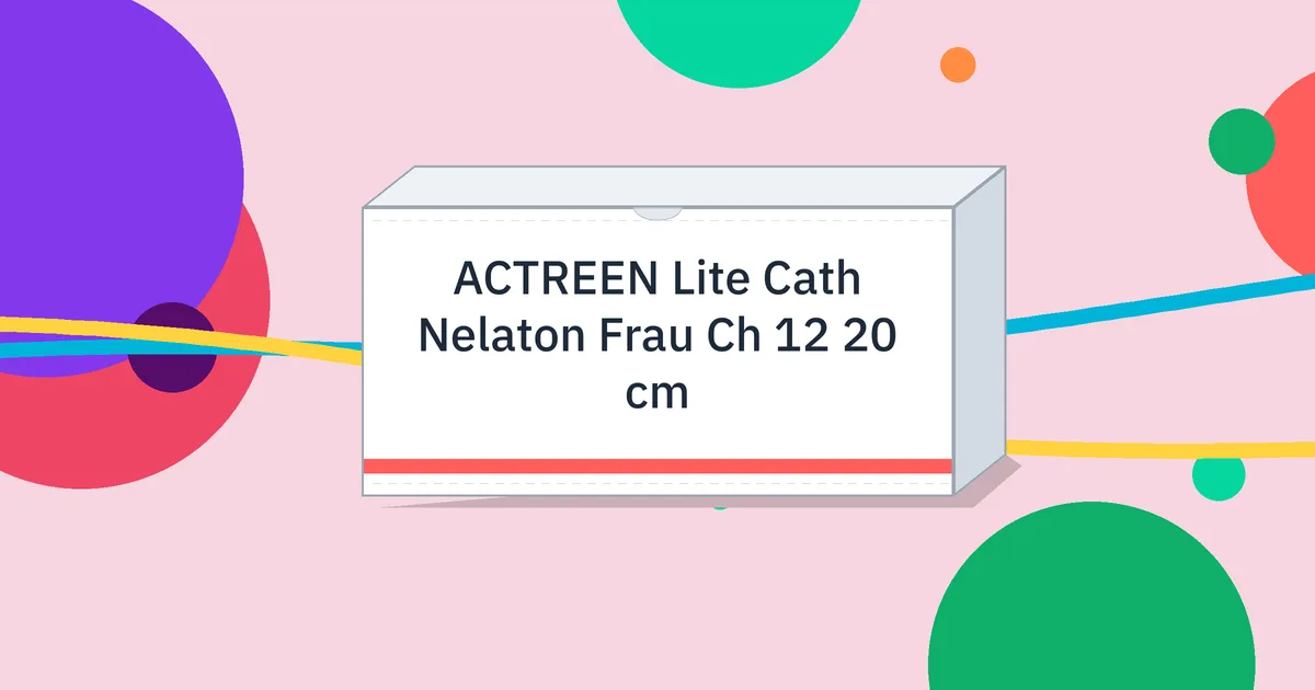 Symbolbild: Packung mit der Aufschrift ACTREEN Lite Cath Nelaton Frau Ch 12 20 cm (PZN 01678879) – Verfügbarkeit und Bezug in Apotheken in Frankfurt am Main