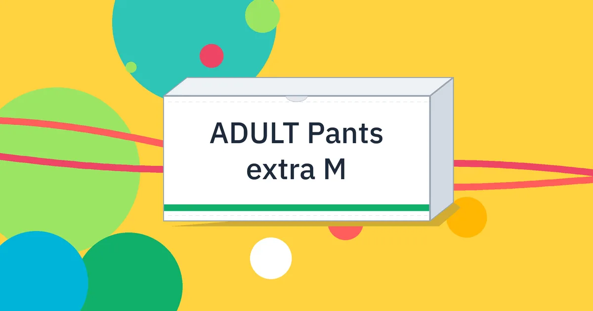 Symbolbild: Packung mit der Aufschrift ADULT Pants extra M (PZN 16529180) – Verfügbarkeit und Bezug in Apotheken in Frankfurt am Main
