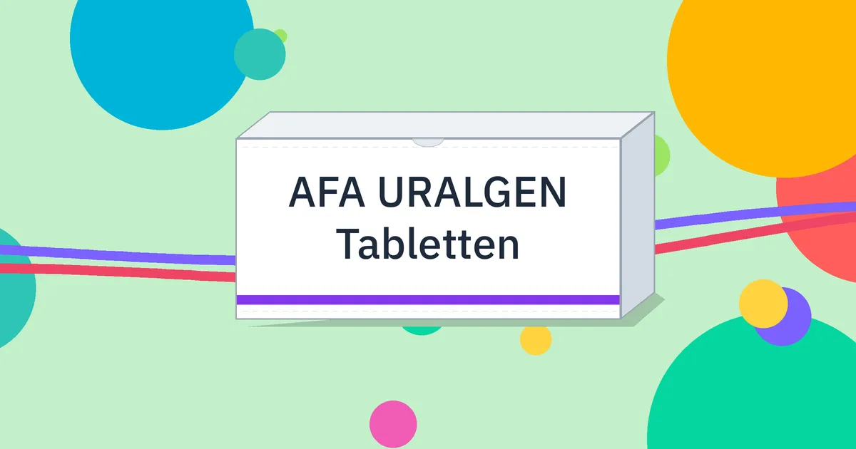 Symbolbild: Packung mit der Aufschrift AFA URALGEN Tabletten (PZN 00213084) – Verfügbarkeit und Bezug in Apotheken in Frankfurt am Main