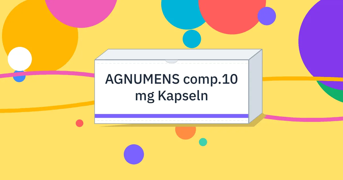 Symbolbild: Packung mit der Aufschrift AGNUMENS comp.10 mg Kapseln (PZN 19808182) – Verfügbarkeit und Bezug in Apotheken in Frankfurt am Main