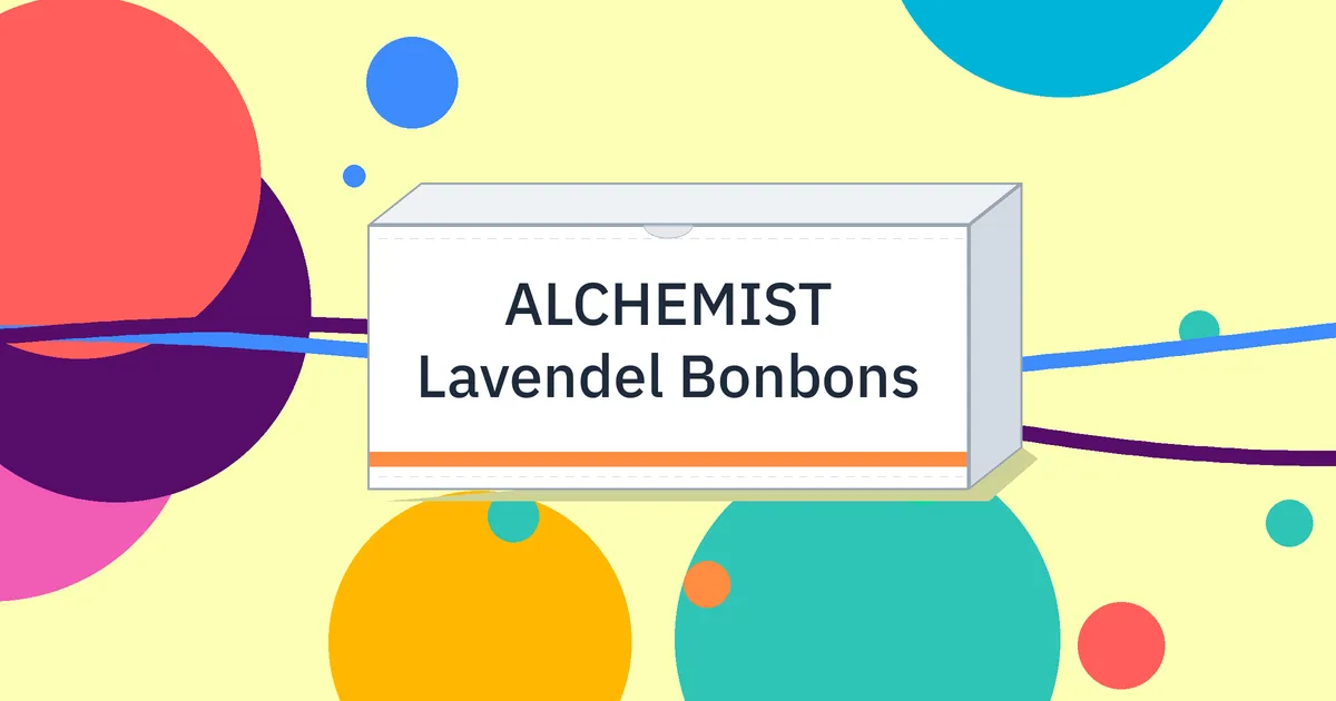 Symbolbild: Packung mit der Aufschrift ALCHEMIST Lavendel Bonbons (PZN 17153021) – Verfügbarkeit und Bezug in Apotheken in Frankfurt am Main