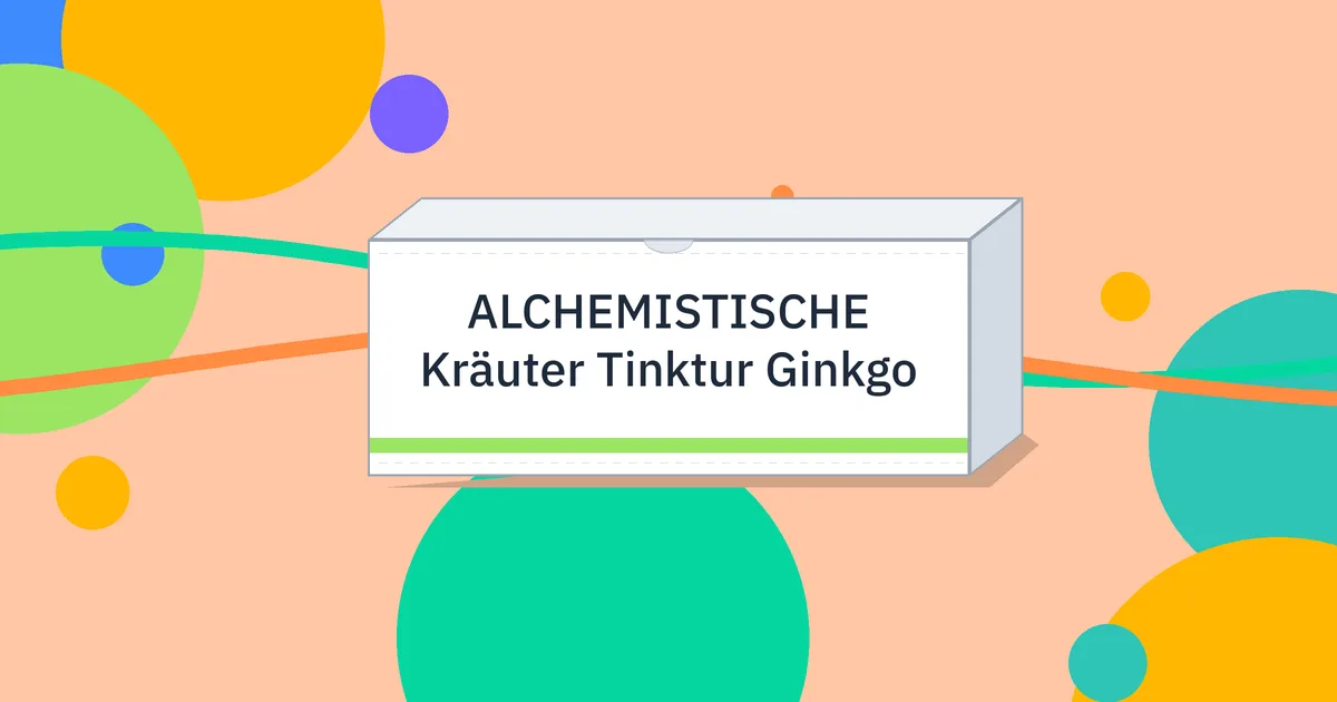 Symbolbild: Packung mit der Aufschrift ALCHEMISTISCHE Kräuter Tinktur Ginkgo (PZN 17418643) – Verfügbarkeit und Bezug in Apotheken in Frankfurt am Main