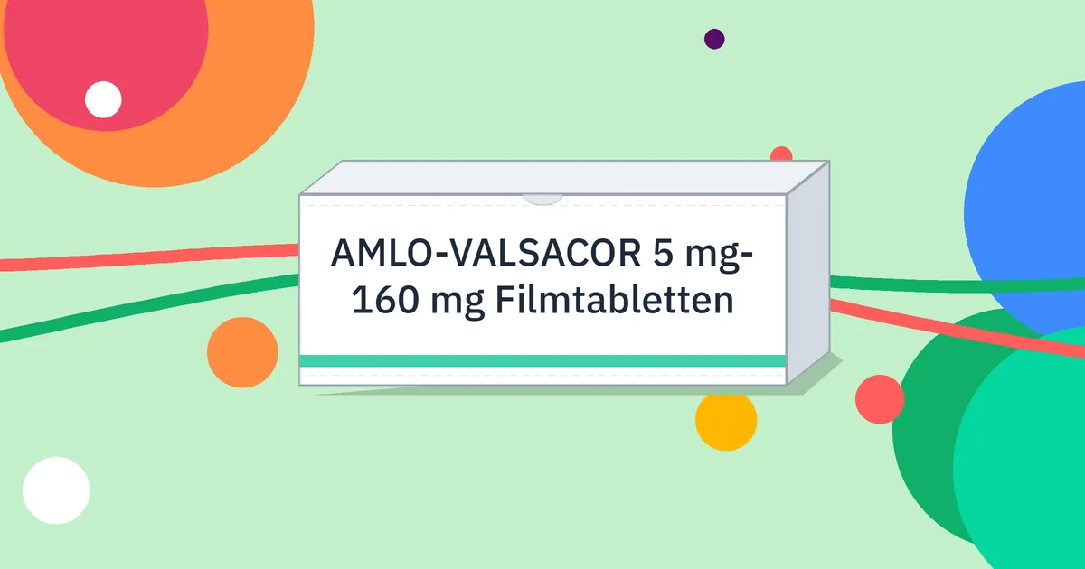 Symbolbild: Packung mit der Aufschrift AMLO-VALSACOR 5 mg-160 mg Filmtabletten (PZN 20621997) – Verfügbarkeit und Bezug in Apotheken in Frankfurt am Main