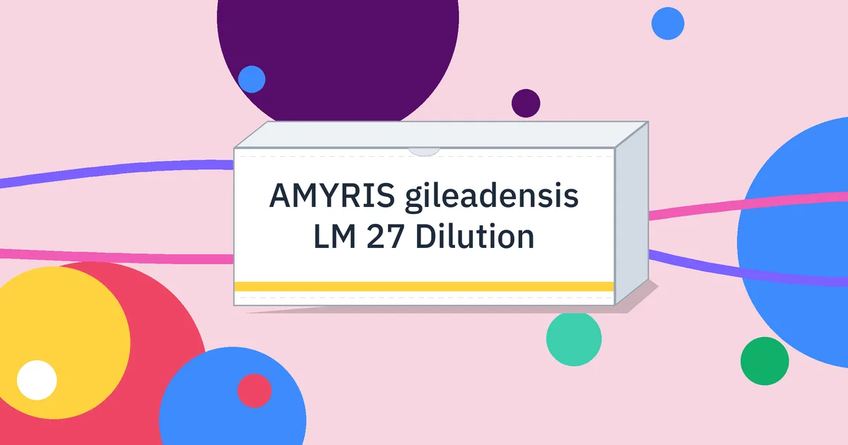 Symbolbild: Packung mit der Aufschrift AMYRIS gileadensis LM 27 Dilution (PZN 13327151) – Verfügbarkeit und Bezug in Apotheken in Frankfurt am Main