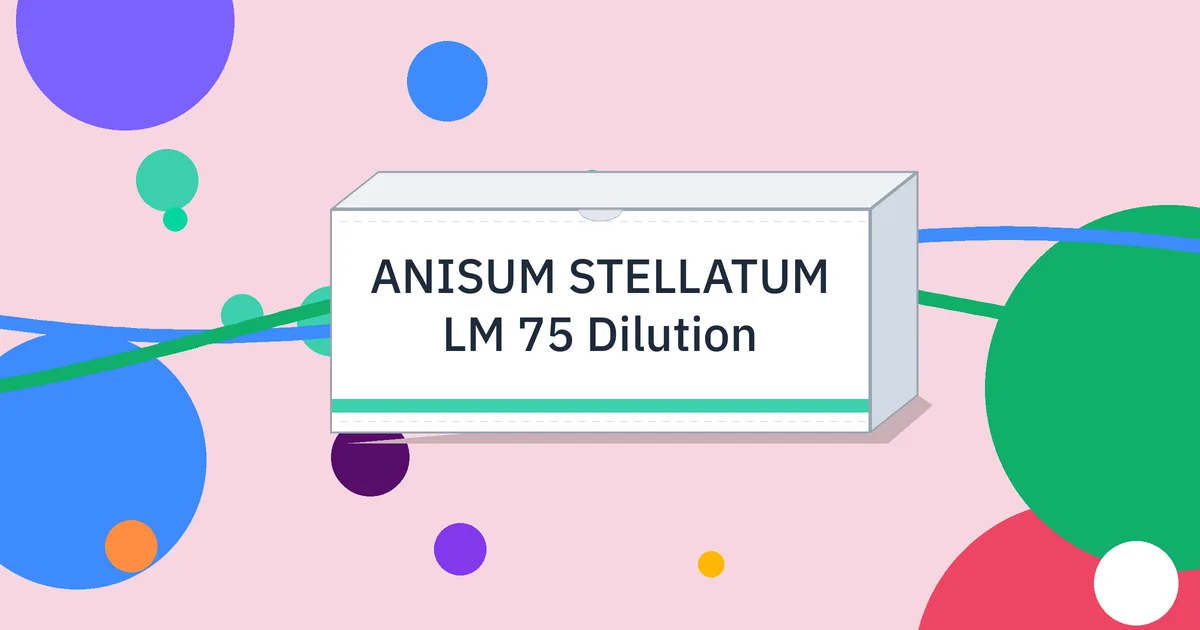Symbolbild: Packung mit der Aufschrift ANISUM STELLATUM LM 75 Dilution (PZN 13369646) – Verfügbarkeit und Bezug in Apotheken in Frankfurt am Main