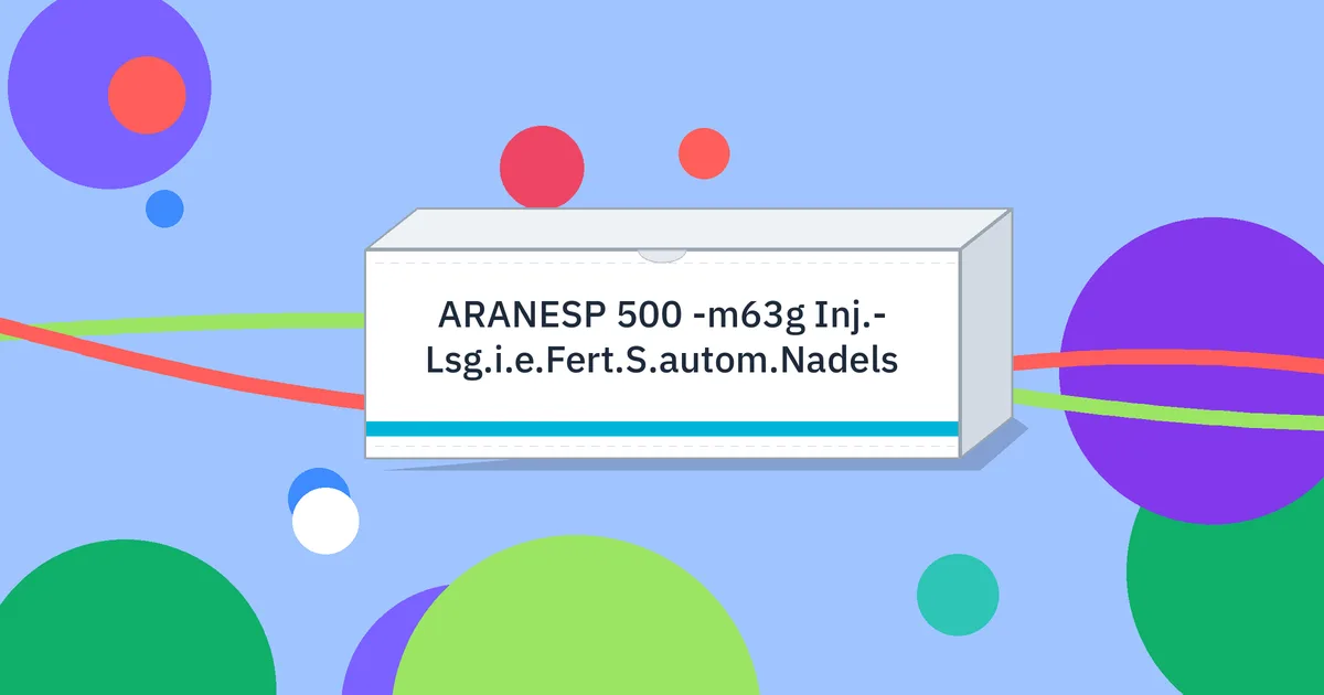 Symbolbild: Packung mit der Aufschrift ARANESP 500 -m63g Inj.-Lsg.i.e.Fert.S.autom.Nadels (PZN 05380131) – Verfügbarkeit und Bezug in Apotheken in Frankfurt am Main
