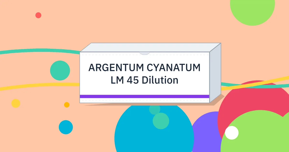 Symbolbild: Packung mit der Aufschrift ARGENTUM CYANATUM LM 45 Dilution (PZN 13390882) – Verfügbarkeit und Bezug in Apotheken in Frankfurt am Main