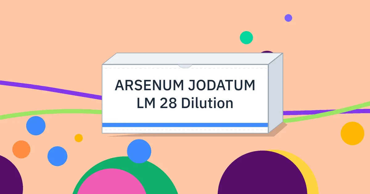 Symbolbild: Packung mit der Aufschrift ARSENUM JODATUM LM 28 Dilution (PZN 12779098) – Verfügbarkeit und Bezug in Apotheken in Frankfurt am Main