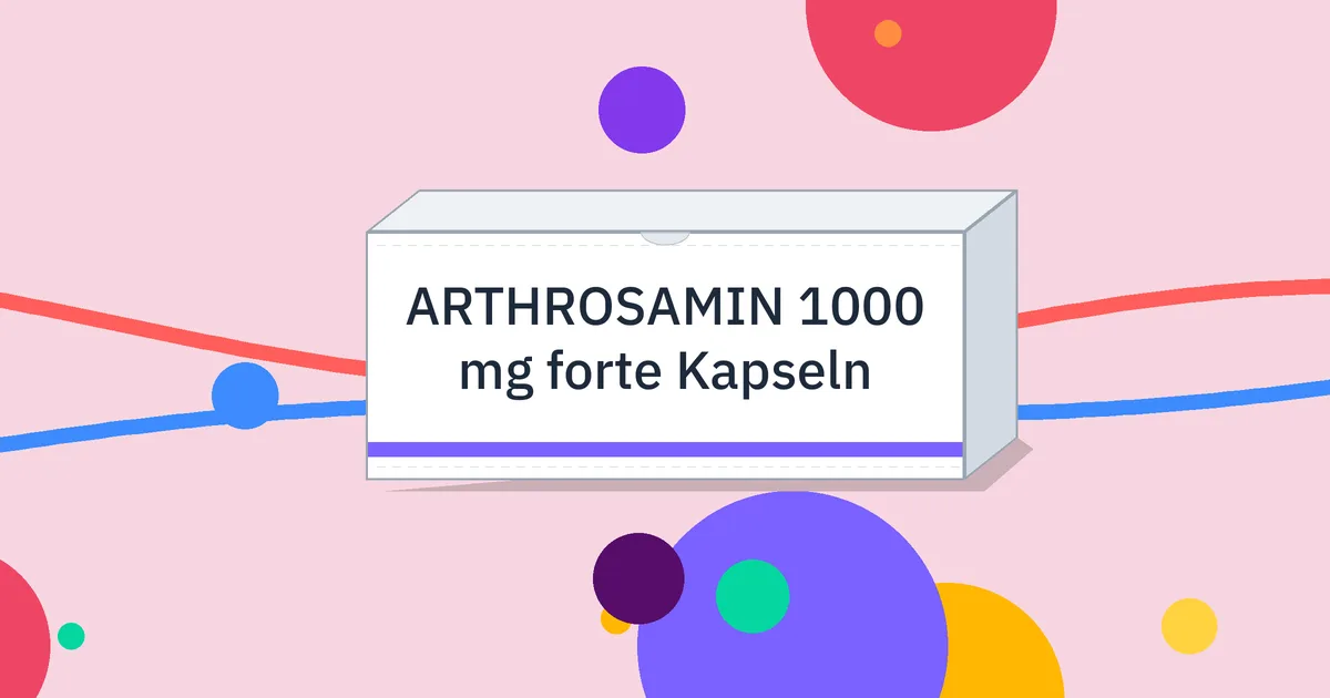 Symbolbild: Packung mit der Aufschrift ARTHROSAMIN 1000 mg forte Kapseln (PZN 04742879) – Verfügbarkeit und Bezug in Apotheken in Frankfurt am Main
