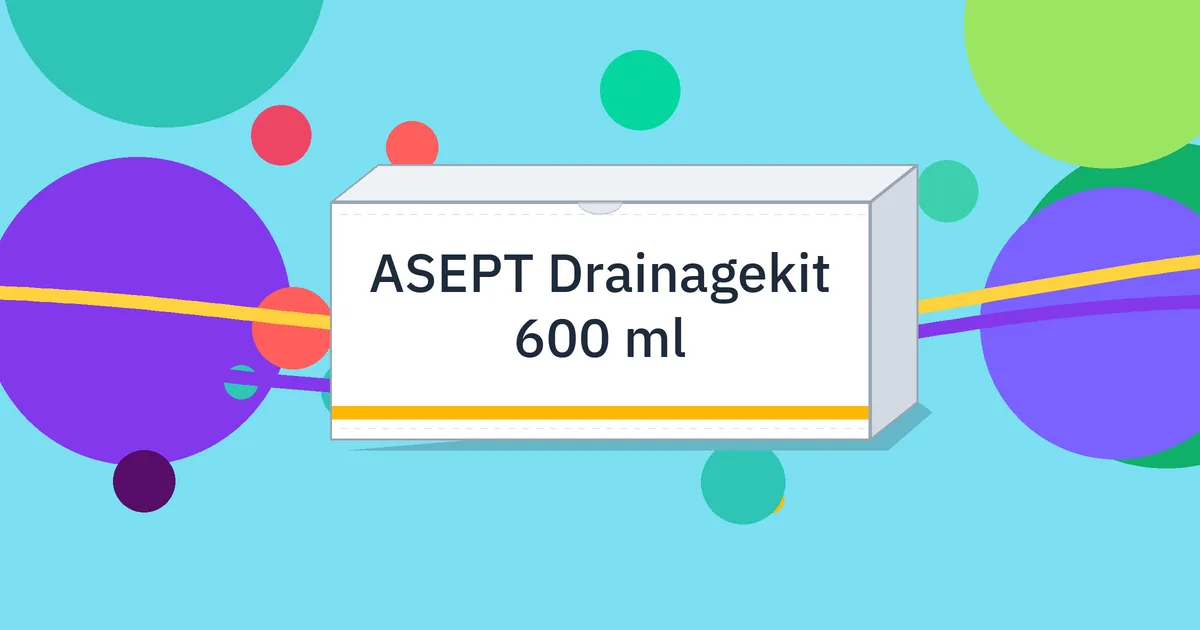 Symbolbild: Packung mit der Aufschrift ASEPT Drainagekit 600 ml (PZN 09917585) – Verfügbarkeit und Bezug in Apotheken in Frankfurt am Main