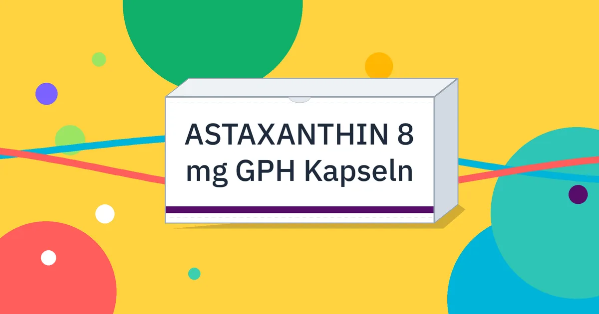 Symbolbild: Packung mit der Aufschrift ASTAXANTHIN 8 mg GPH Kapseln (PZN 16514712) – Verfügbarkeit und Bezug in Apotheken in Frankfurt am Main