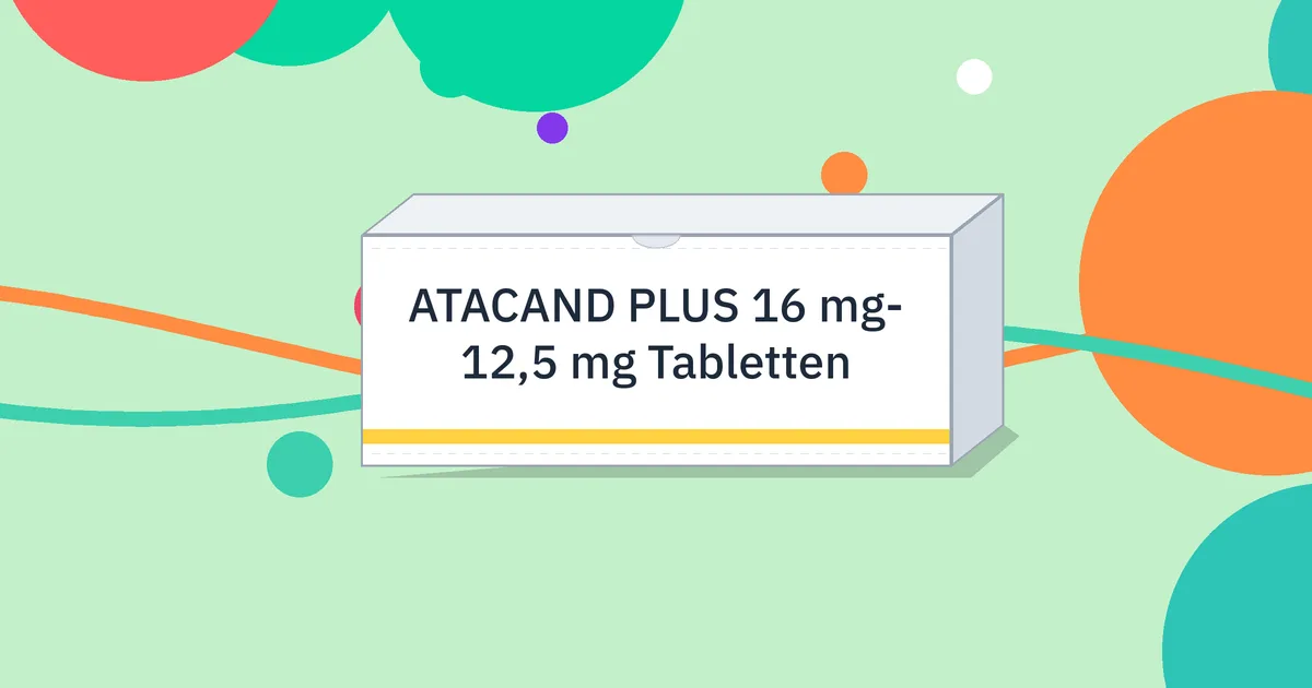 Symbolbild: Packung mit der Aufschrift ATACAND PLUS 16 mg-12,5 mg Tabletten (PZN 09042891) – Verfügbarkeit und Bezug in Apotheken in Frankfurt am Main