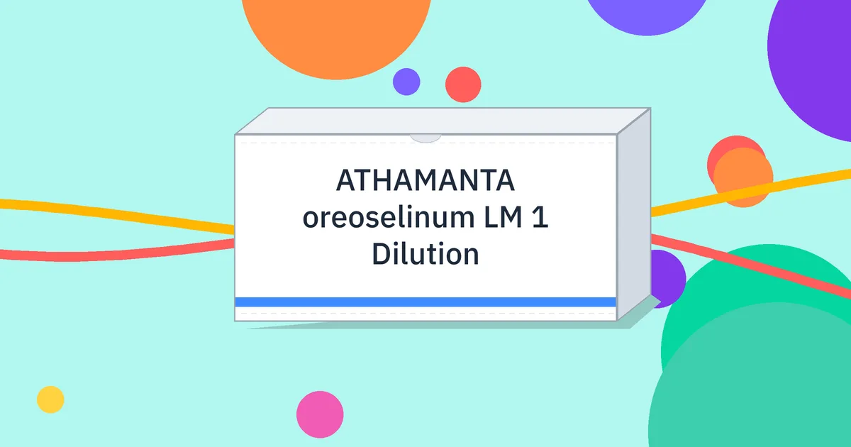 Symbolbild: Packung mit der Aufschrift ATHAMANTA oreoselinum LM 1 Dilution (PZN 13405543) – Verfügbarkeit und Bezug in Apotheken in Frankfurt am Main