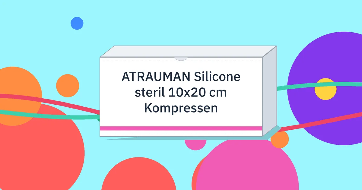 Symbolbild: Packung mit der Aufschrift ATRAUMAN Silicone steril 10x20 cm Kompressen (PZN 19900864) – Verfügbarkeit und Bezug in Apotheken in Frankfurt am Main