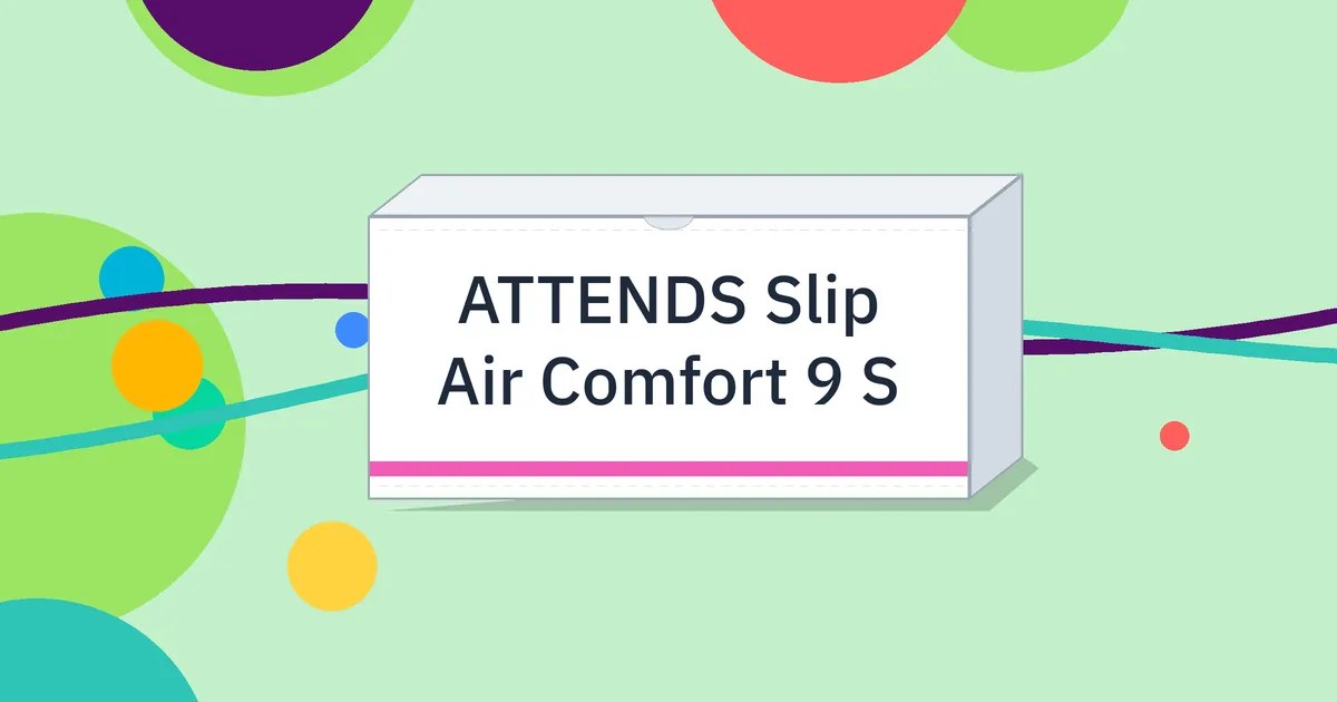 Symbolbild: Packung mit der Aufschrift ATTENDS Slip Air Comfort 9 S (PZN 19384960) – Verfügbarkeit und Bezug in Apotheken in Frankfurt am Main