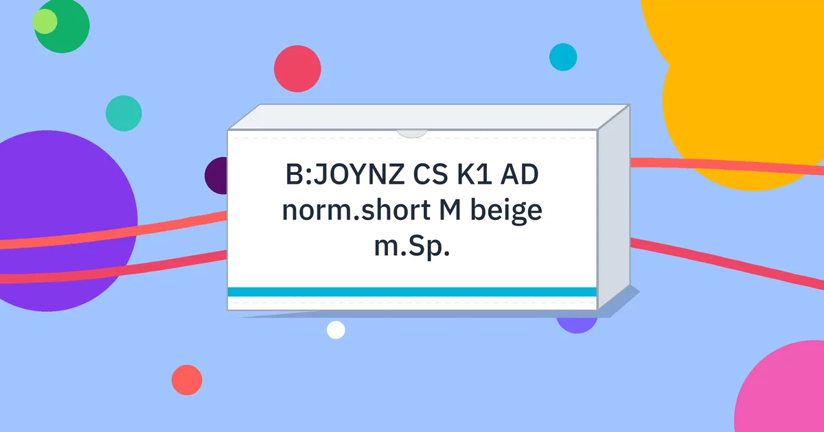 Symbolbild: Packung mit der Aufschrift B:JOYNZ CS K1 AD norm.short M beige m.Sp. (PZN 20527637) – Verfügbarkeit und Bezug in Apotheken in Frankfurt am Main