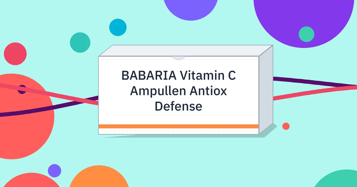 Symbolbild: Packung mit der Aufschrift BABARIA Vitamin C Ampullen Antiox Defense (PZN 18119753) – Verfügbarkeit und Bezug in Apotheken in Frankfurt am Main