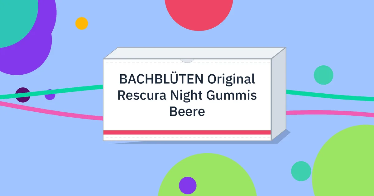 Symbolbild: Packung mit der Aufschrift BACHBLÜTEN Original Rescura Night Gummis Beere (PZN 18198936) – Verfügbarkeit und Bezug in Apotheken in Frankfurt am Main