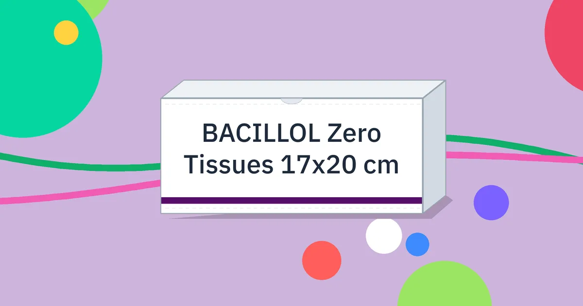 Symbolbild: Packung mit der Aufschrift BACILLOL Zero Tissues 17x20 cm (PZN 18662925) – Verfügbarkeit und Bezug in Apotheken in Frankfurt am Main