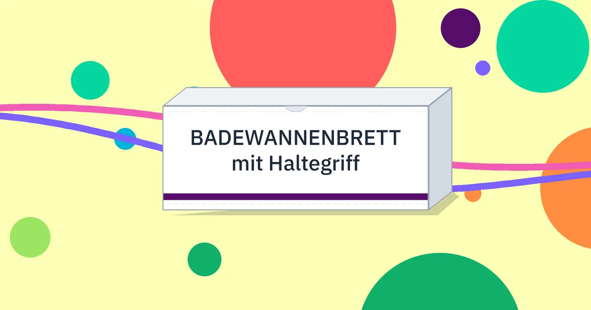 Symbolbild: Packung mit der Aufschrift BADEWANNENBRETT mit Haltegriff (PZN 11650209) – Verfügbarkeit und Bezug in Apotheken in Frankfurt am Main