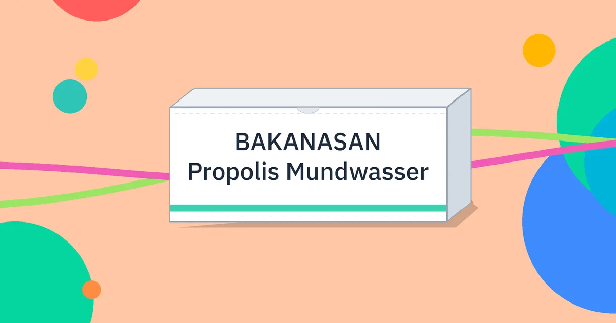 Symbolbild: Packung mit der Aufschrift BAKANASAN Propolis Mundwasser (PZN 15434566) – Verfügbarkeit und Bezug in Apotheken in Frankfurt am Main