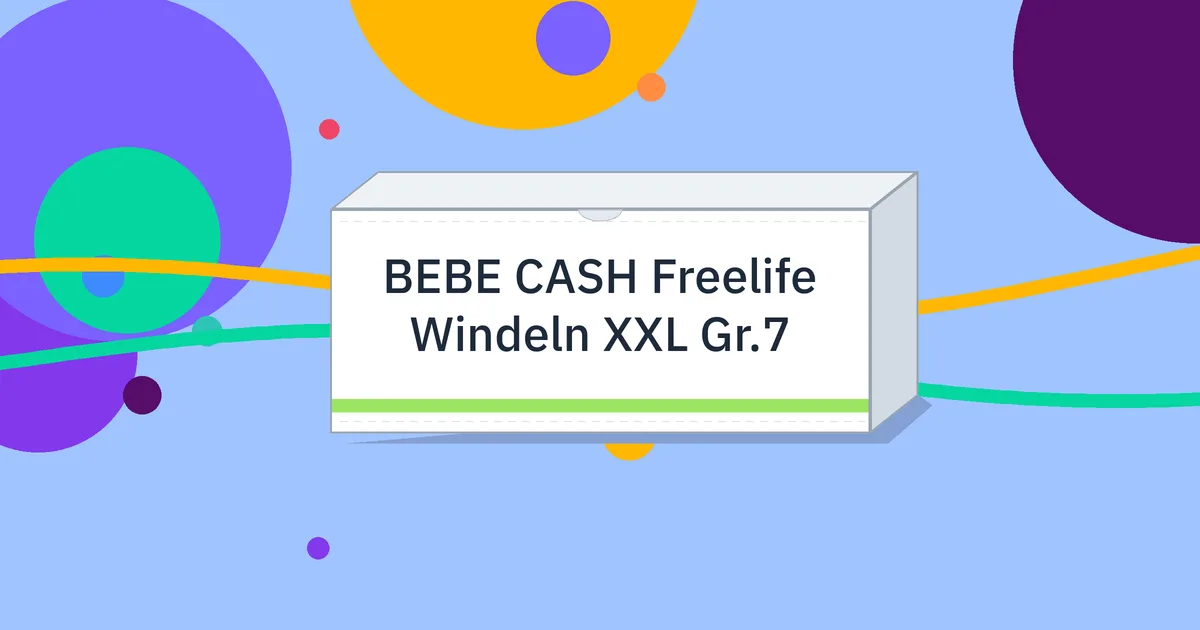 Symbolbild: Packung mit der Aufschrift BEBE CASH Freelife Windeln XXL Gr.7 (PZN 18377053) – Verfügbarkeit und Bezug in Apotheken in Frankfurt am Main