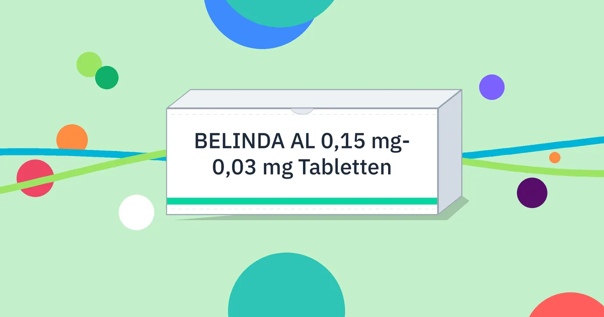 Symbolbild: Packung mit der Aufschrift BELINDA AL 0,15 mg-0,03 mg Tabletten (PZN 09744363) – Verfügbarkeit und Bezug in Apotheken in Frankfurt am Main