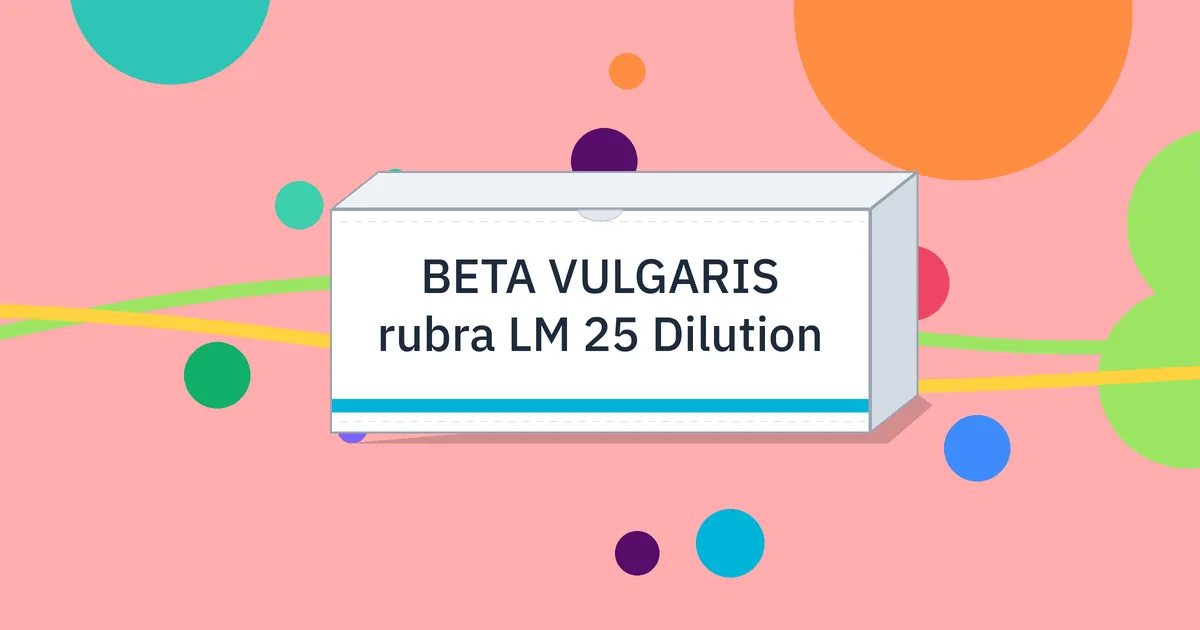 Symbolbild: Packung mit der Aufschrift BETA VULGARIS rubra LM 25 Dilution (PZN 13385332) – Verfügbarkeit und Bezug in Apotheken in Frankfurt am Main