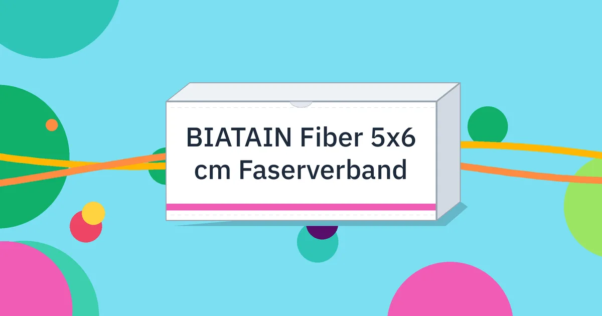 Symbolbild: Packung mit der Aufschrift BIATAIN Fiber 5x6 cm Faserverband (PZN 17416176) – Verfügbarkeit und Bezug in Apotheken in Frankfurt am Main