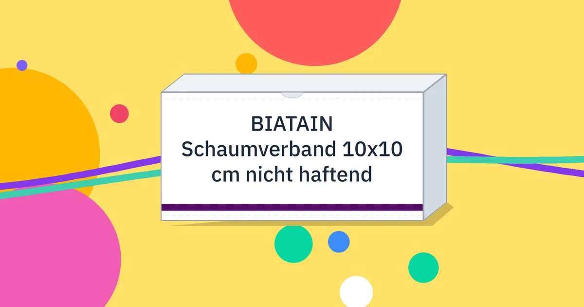 Symbolbild: Packung mit der Aufschrift BIATAIN Schaumverband 10x10 cm nicht haftend (PZN 20062115) – Verfügbarkeit und Bezug in Apotheken in Frankfurt am Main
